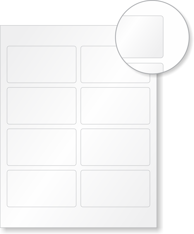 Laser Printable Blank Vinyl 8 Labels Sheet 2in X 3 75in SKU LZR 