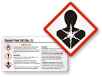 Acetone Danger Small GHS Chemical Label, SKU: GHS-001-C