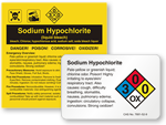 Large GHS Sodium Hypochlorite Label, SKU: GHS-017-A