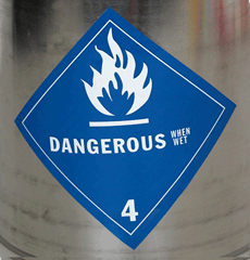 Class 4 Dangerous When Wet Labels
