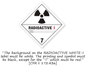 Class 7 Radioactive I Hazmat Labels