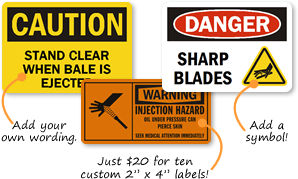 ⚠ Custom OSHA Safety Labels | Custom OSHA Labels