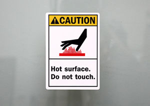 Warning Hot Surface Do Not Touch Hot Surface Labels | Burn Hazard