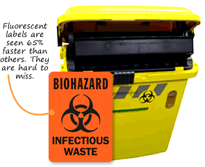 Infectious Waste Area Stickers| Infectious Waste Signs