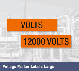 Large Voltage Marker Labels | Volts Bold Orange Markers
