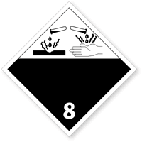 Class 8 Corrosive Hazmat Labels | Comply with DOT regulations