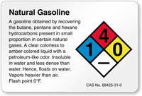 Horizontal NFPA Natural Gasoline Label, SKU: LB-1592-133